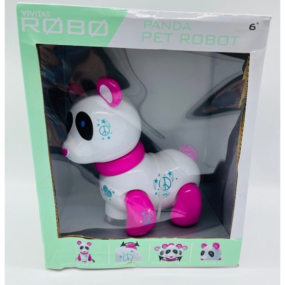 Vivitar | Toys | Vivitar Robo Panda Pet Robot Pink White Lights Up ...